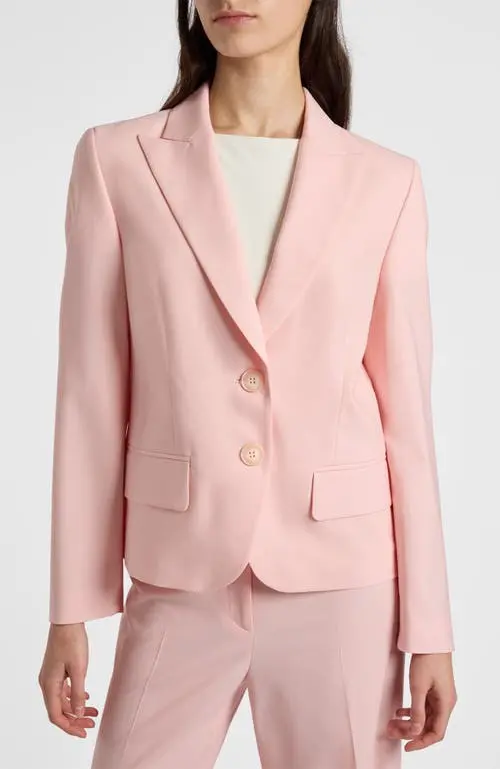 Santorelli Jodie Two-button Blazer In Tropical Wool Stretch