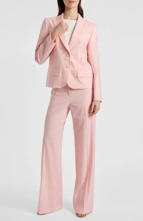 Santorelli Jodie Two-button Blazer In Tropical Wool Stretch
