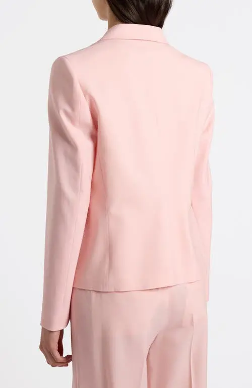 Santorelli Jodie Two-button Blazer In Tropical Wool Stretch
