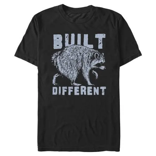 LOST GODS Jimothy The Raccoon Built Different Short Sleeve T-shirt - Black