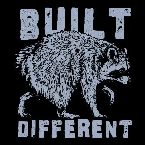 LOST GODS Jimothy The Raccoon Built Different Short Sleeve T-shirt - Black