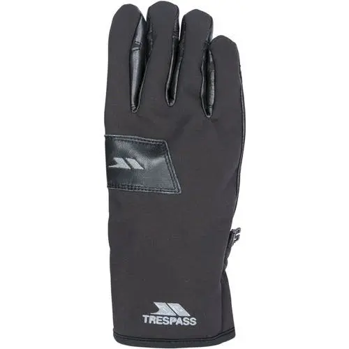TRESPASS Leather Athletic Snow Sports Gloves - Black