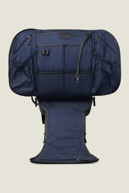 WOOL & OAK Full Grain Leather Travel Backpack - Jet Black