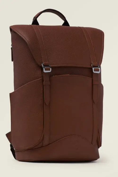 WOOL & OAK Full Grain Leather Travel Backpack - Oak