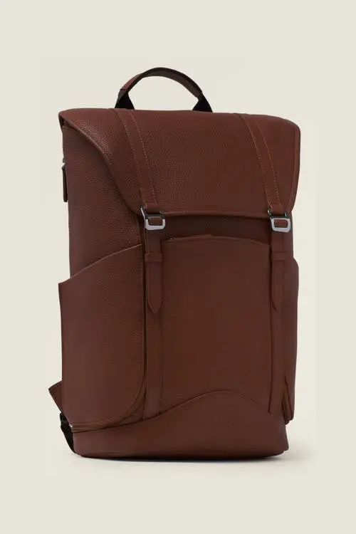 WOOL & OAK Full Grain Leather Travel Backpack - Oak