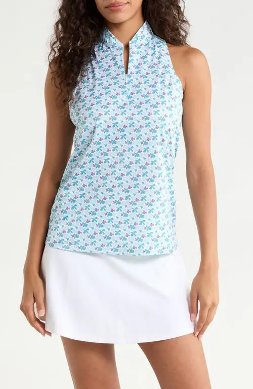 SWANNIES Sonora Ditsy Floral Half Zip Piqué Polo