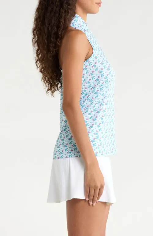 SWANNIES Sonora Ditsy Floral Half Zip Piqué Polo