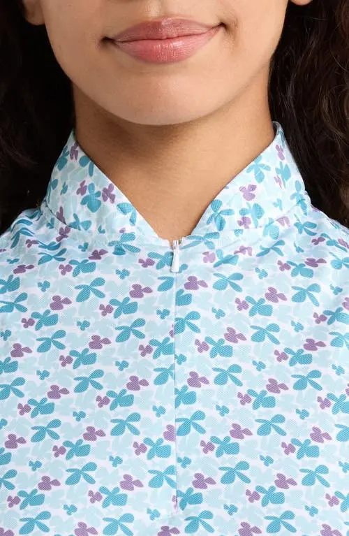SWANNIES Sonora Ditsy Floral Half Zip Piqué Polo