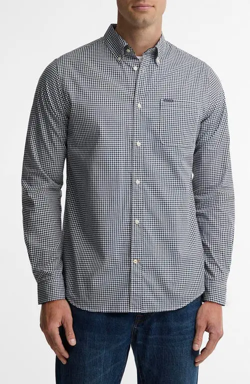 Barbour Harbourwall Tailored Gingham Button-down Shirt - Navy