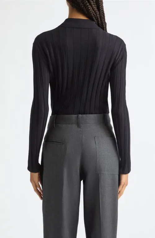 Plan C Rib Extrafine Merino Wool Cardigan