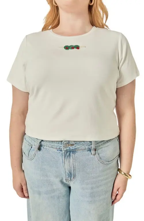 English Factory Olive Beaded Baby Tee