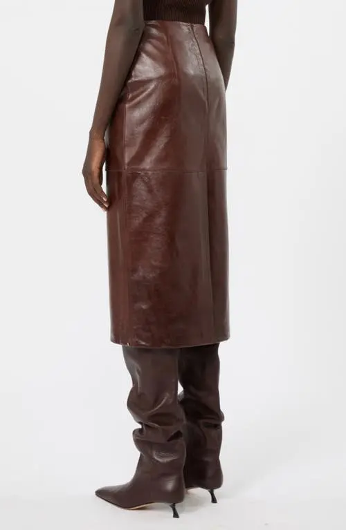 Sportmax Lappole Leather Midi Skirt