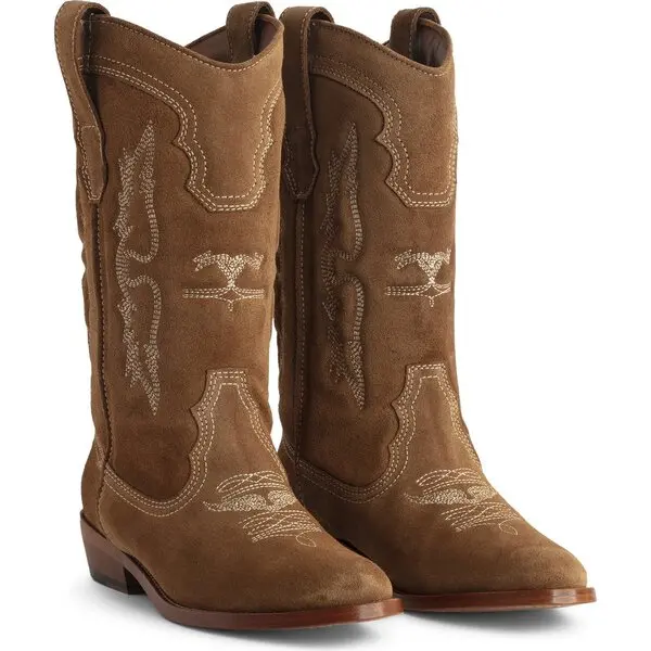 Zadig&Voltaire Tex Western Wild Leather Western Boot - Cognac
