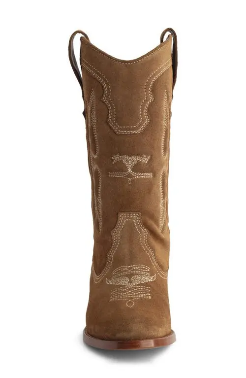 Zadig&Voltaire Tex Western Wild Leather Western Boot - Cognac