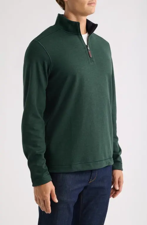 Johnston & Murphy Icon Reversible Cotton Blend Piqué Quarter Zip Pullover