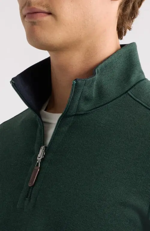 Johnston & Murphy Icon Reversible Cotton Blend Piqué Quarter Zip Pullover