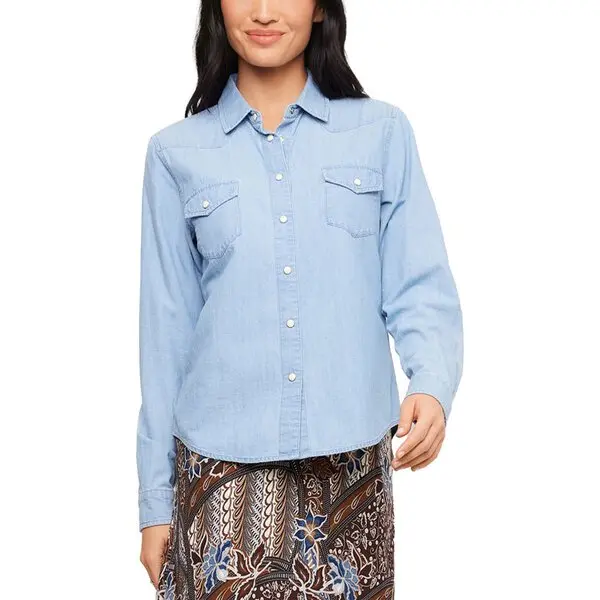 Karen Kane Western Button-up Shirt - Denim