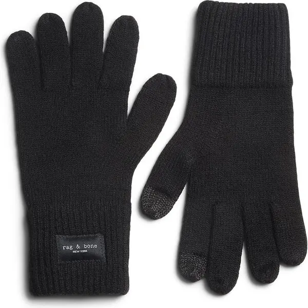 Rag & Bone Blake Ribbed Gloves - Black