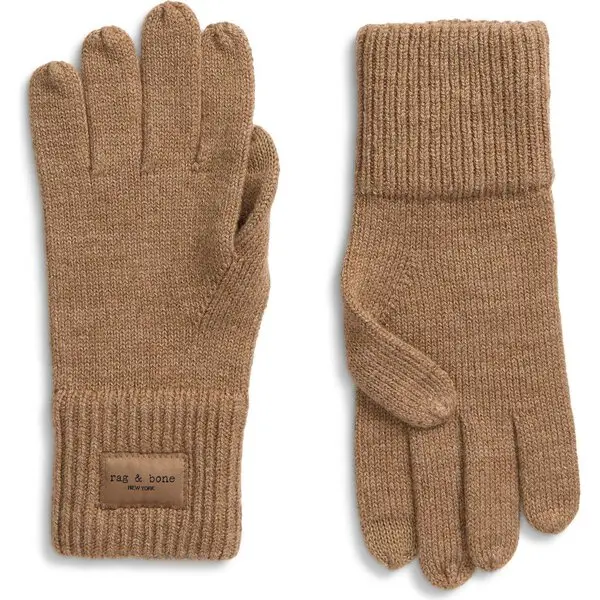 Rag & Bone Blake Ribbed Gloves - Camel