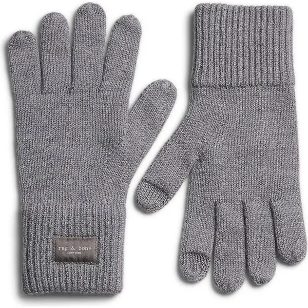 Rag & Bone Blake Ribbed Gloves - Grey