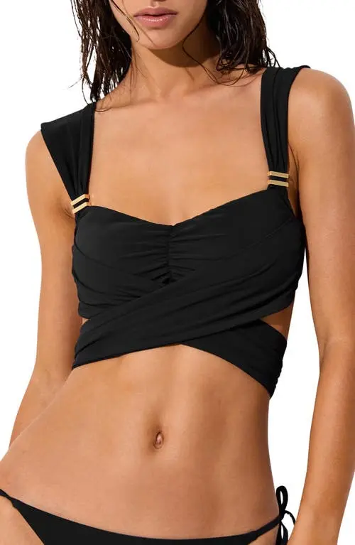 REISS Riah Side Tie Swim Briefs - Black