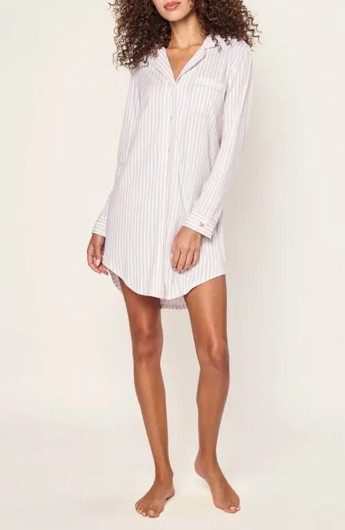 PETITE PLUME Pima Cotton Nightshirt - Beige