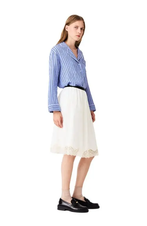 Maje Mid-length Cotton And Lace Skirt