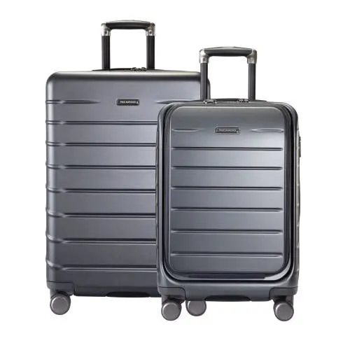 RICARDO BEVERLY HILLS Santa Rosa Hardside Expandable 2 Piece Set 20" Front Access Carry On & 24" Checked Spinner - Graphite