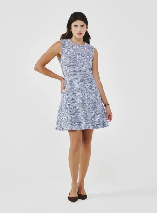 A.SHIMUS Sleeveless Cotton Tweed Dress - Blue
