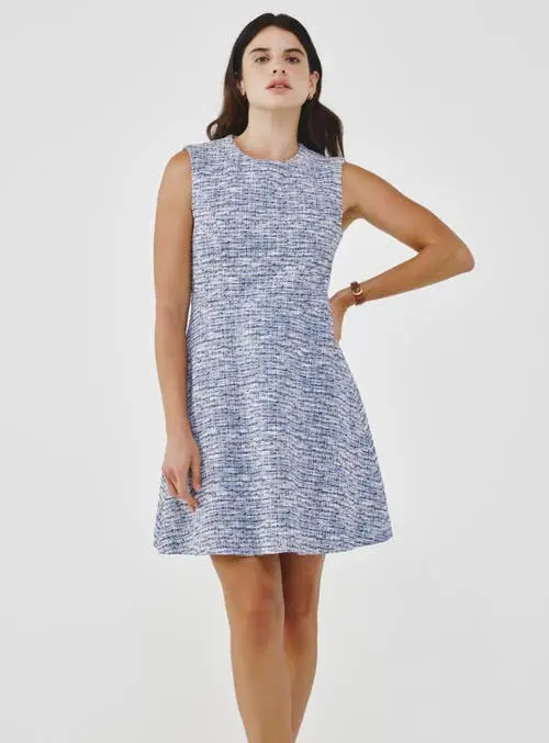 A.SHIMUS Sleeveless Cotton Tweed Dress - Blue