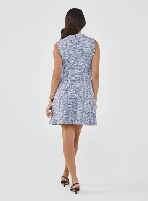 A.SHIMUS Sleeveless Cotton Tweed Dress - Blue
