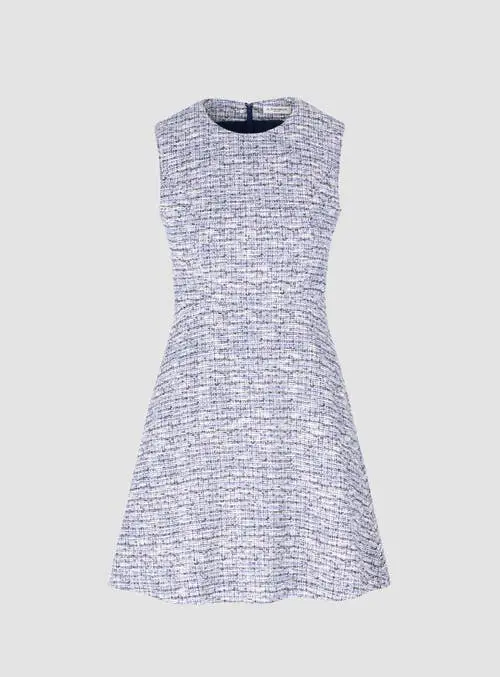 A.SHIMUS Sleeveless Cotton Tweed Dress - Blue
