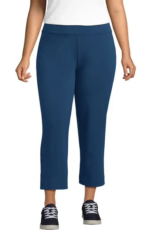LANDS' END Starfish Mid Rise Pull On Crop Pants - Evening Blue