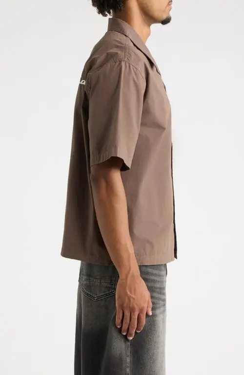 PACSUN Ca Embroidered Camp Shirt