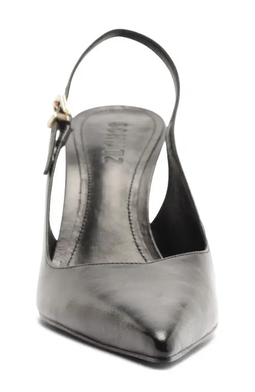 Schutz Lexi Leather Slingback Pump - Black