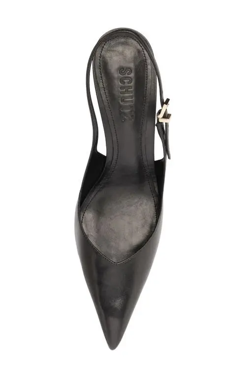 Schutz Lexi Leather Slingback Pump - Black