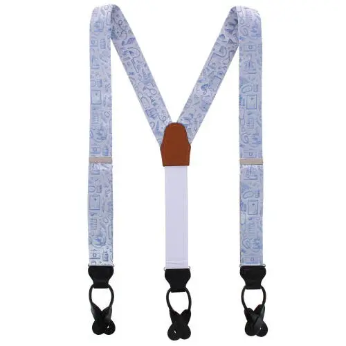 Trafalgar Medical Alert Silk Novelty Button End Suspenders