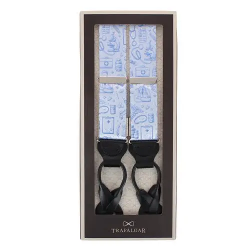 Trafalgar Medical Alert Silk Novelty Button End Suspenders