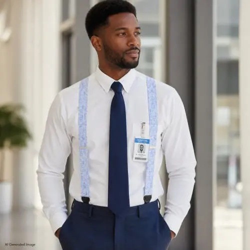Trafalgar Medical Alert Silk Novelty Button End Suspenders