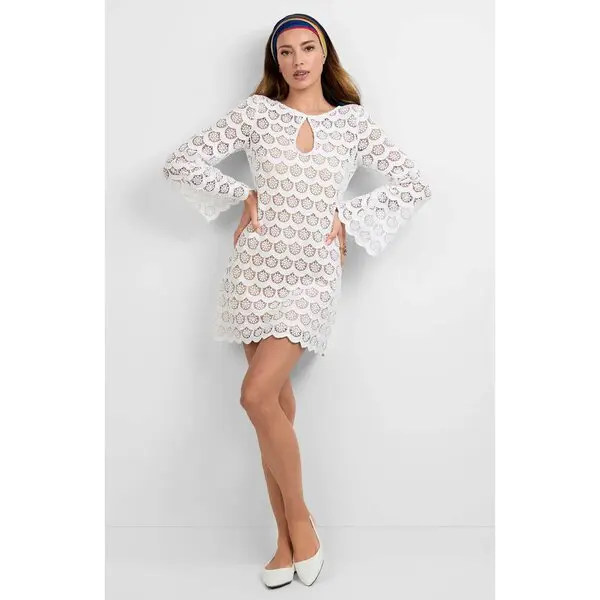 Trina Turk Singles Crochet Lace Mini Dress - White