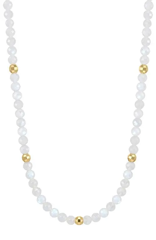 ST. MORAN Moonstone And 14k Gold Plated Brass Beaded Necklace - White/gold