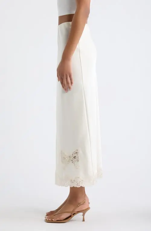 LoveShackFancy Avelaine Lace Trim Maxi Skirt
