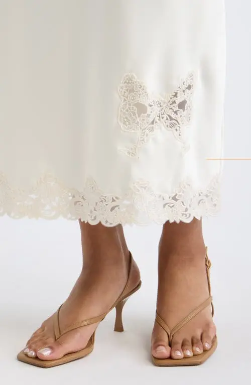 LoveShackFancy Avelaine Lace Trim Maxi Skirt