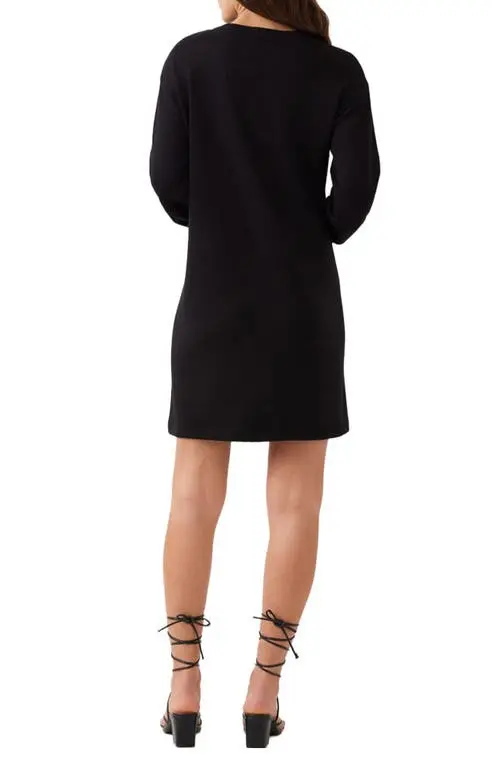 Karen Kane Button Detail Crewneck Long Sleeve Dress