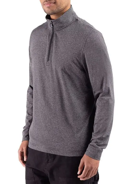 CBUK BY CUTTER & BUCK Performance Quarter Zip Pullover - Black Heather