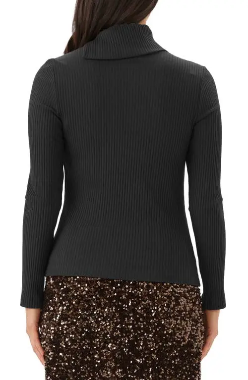 Karen Kane Ribbed Overlap Neck Top