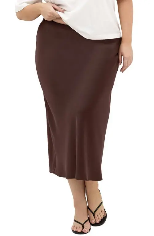 City Chic Miranda Satin Maxi Skirt