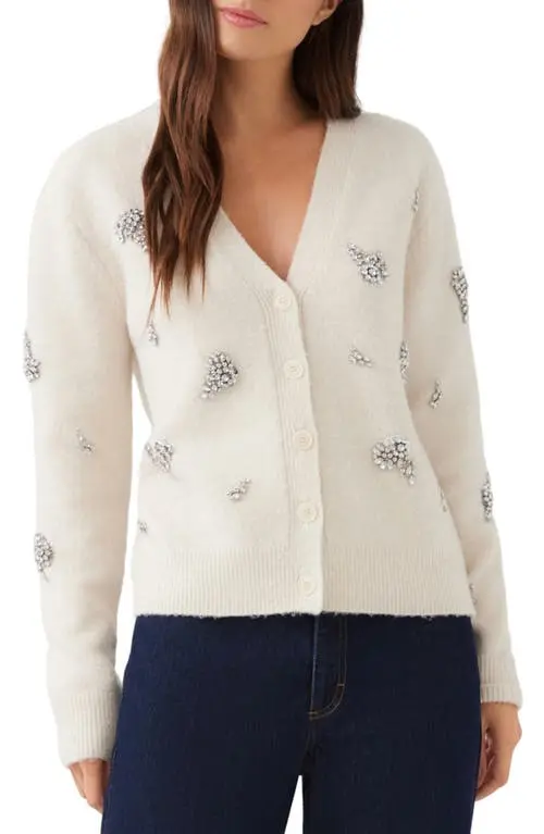 Karen Kane Rhinestone Cardigan - Ecru