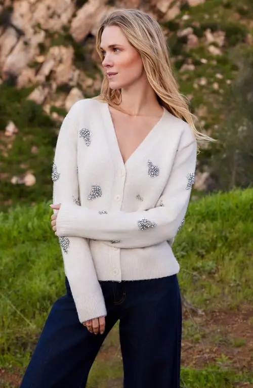 Karen Kane Rhinestone Cardigan - Ecru