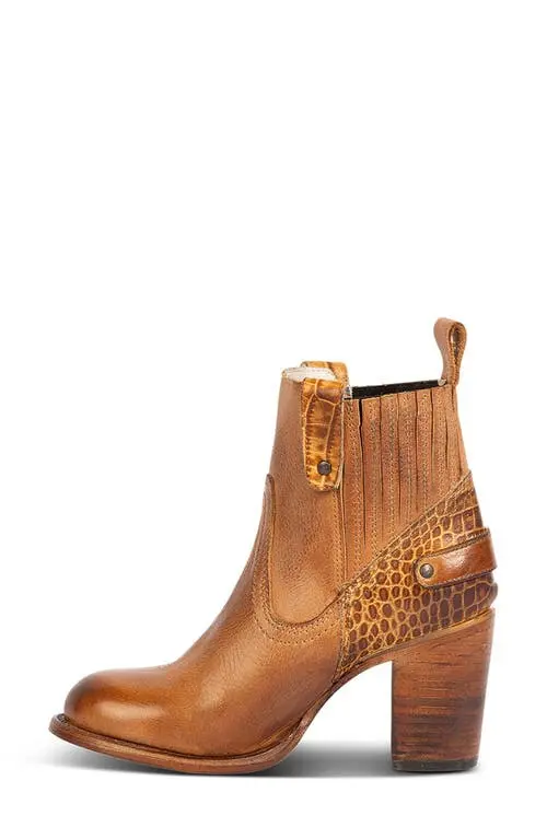FREEBIRD Bowin Leather Bootie - Tan Croco Multi